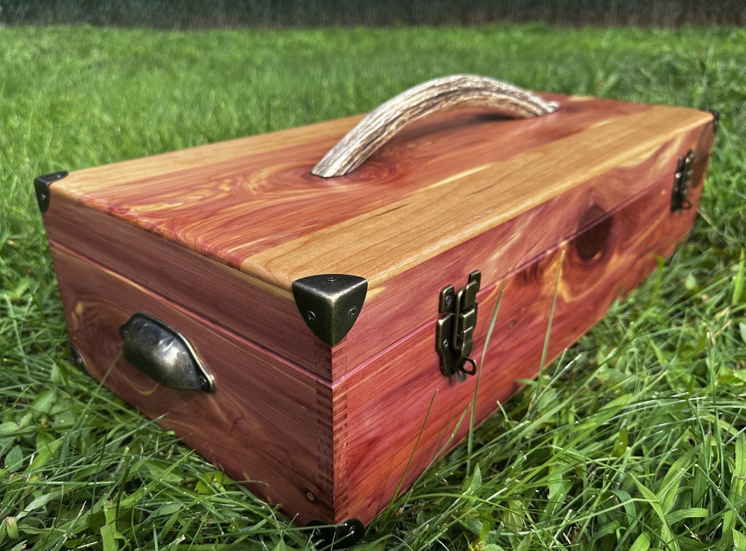 Red Cedar and Cherry Box Medicine Box Sacred Box Fan Box Cedar Feather ...