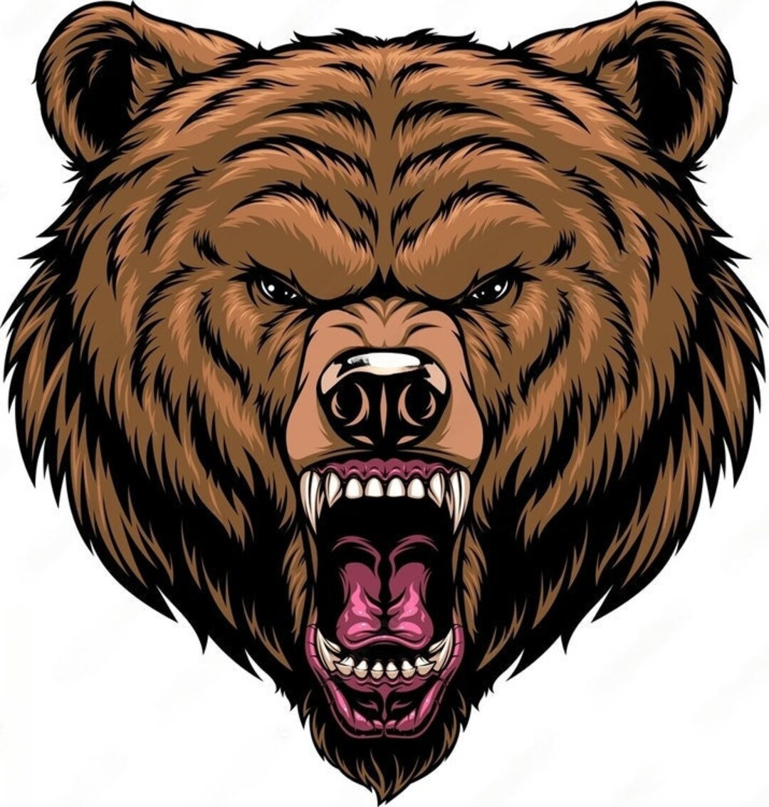 STL File 3D Printable Portrait STL Files Hueforge Angry Bear Hue Forge ...