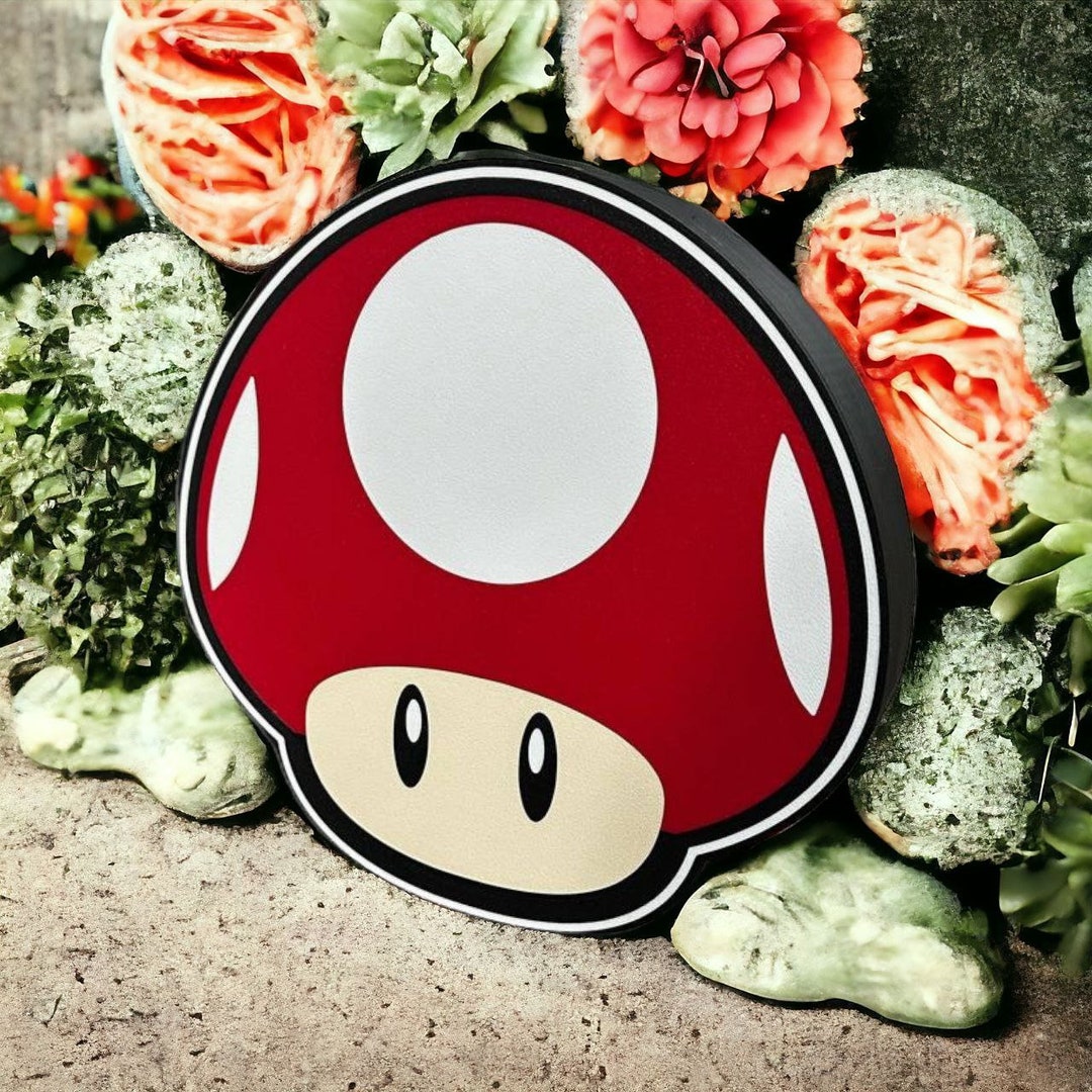 MARIO MUSHROOM FANMADE Super Mario 3D Printed Mushroom Led Lamp Unique ...