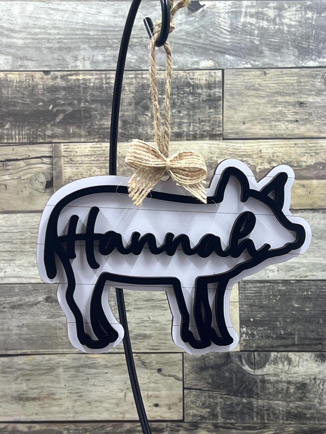Personalized Farm Animal Pig Ornament, Personalized Custom Farmhouse ...