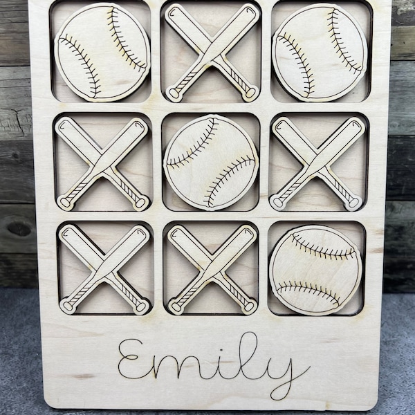 Baseball Tic Tac Toe - Etsy