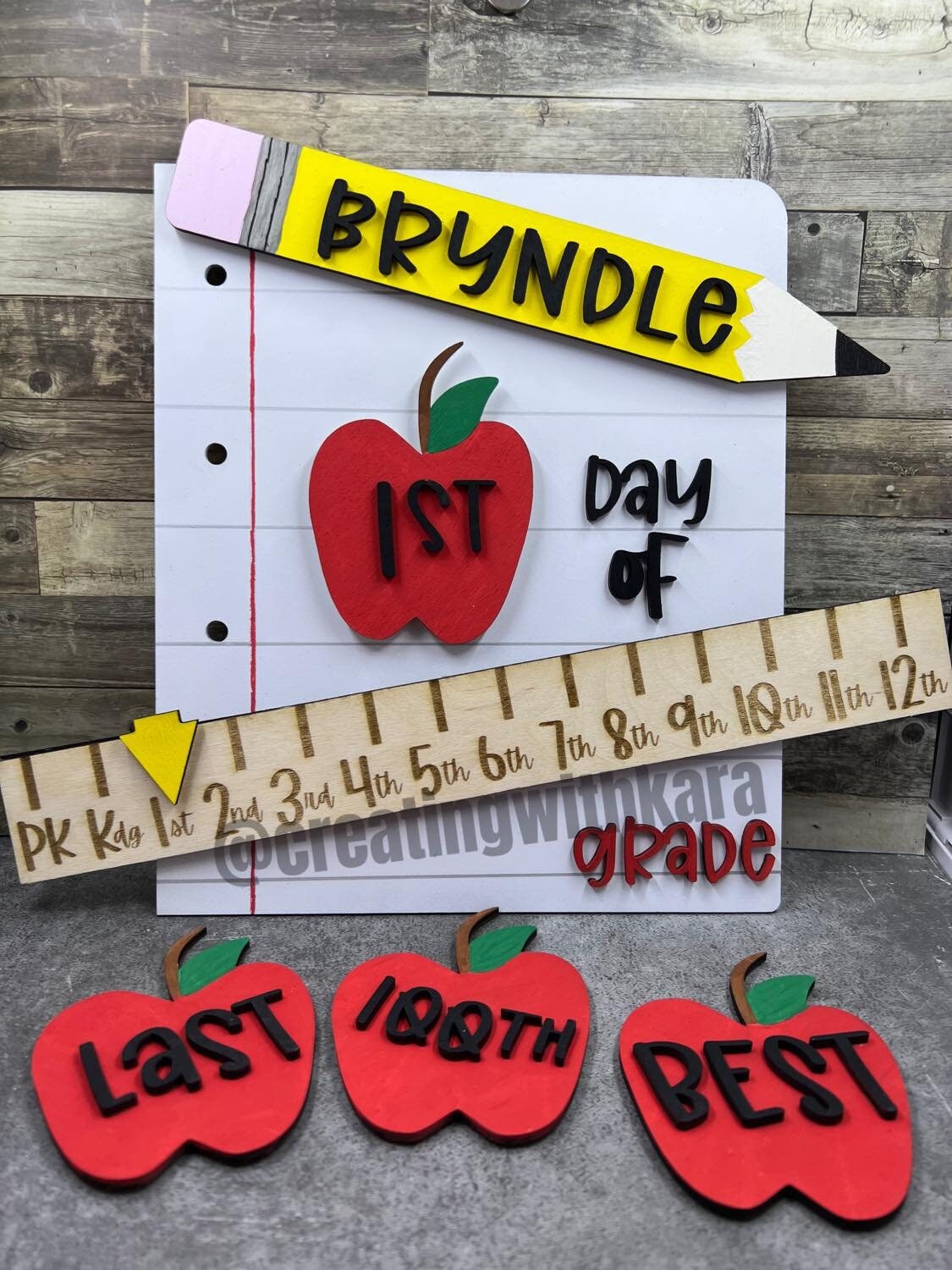 Personalized Interchangeable School Picture Sign. 1st Best - Etsy