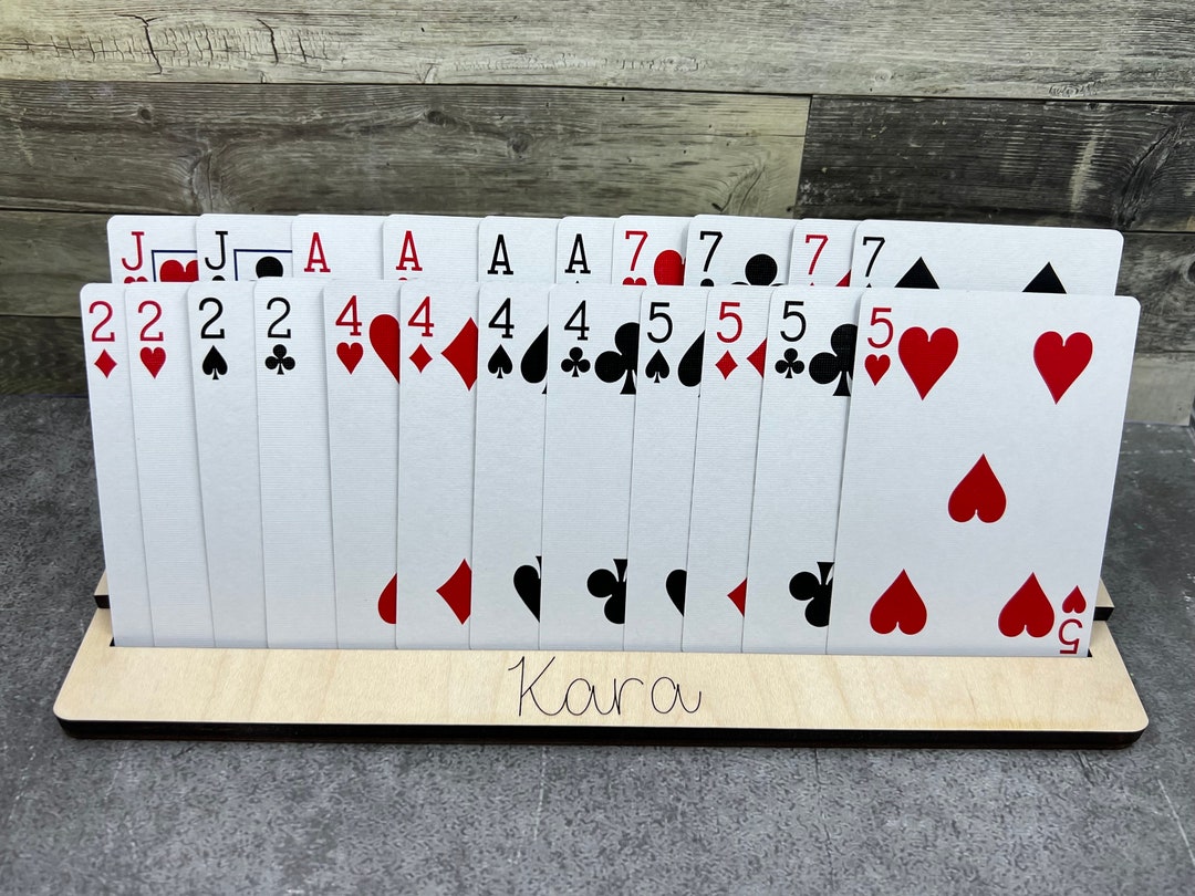 Personalized Playing Card Holder for Adults, Elderly or Kids, Game ...