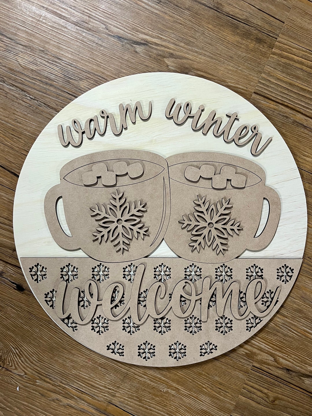 DIY Warm Winter Welcome Sign, DIY Sign Kit, Blank Sign Kit, Craft Night ...