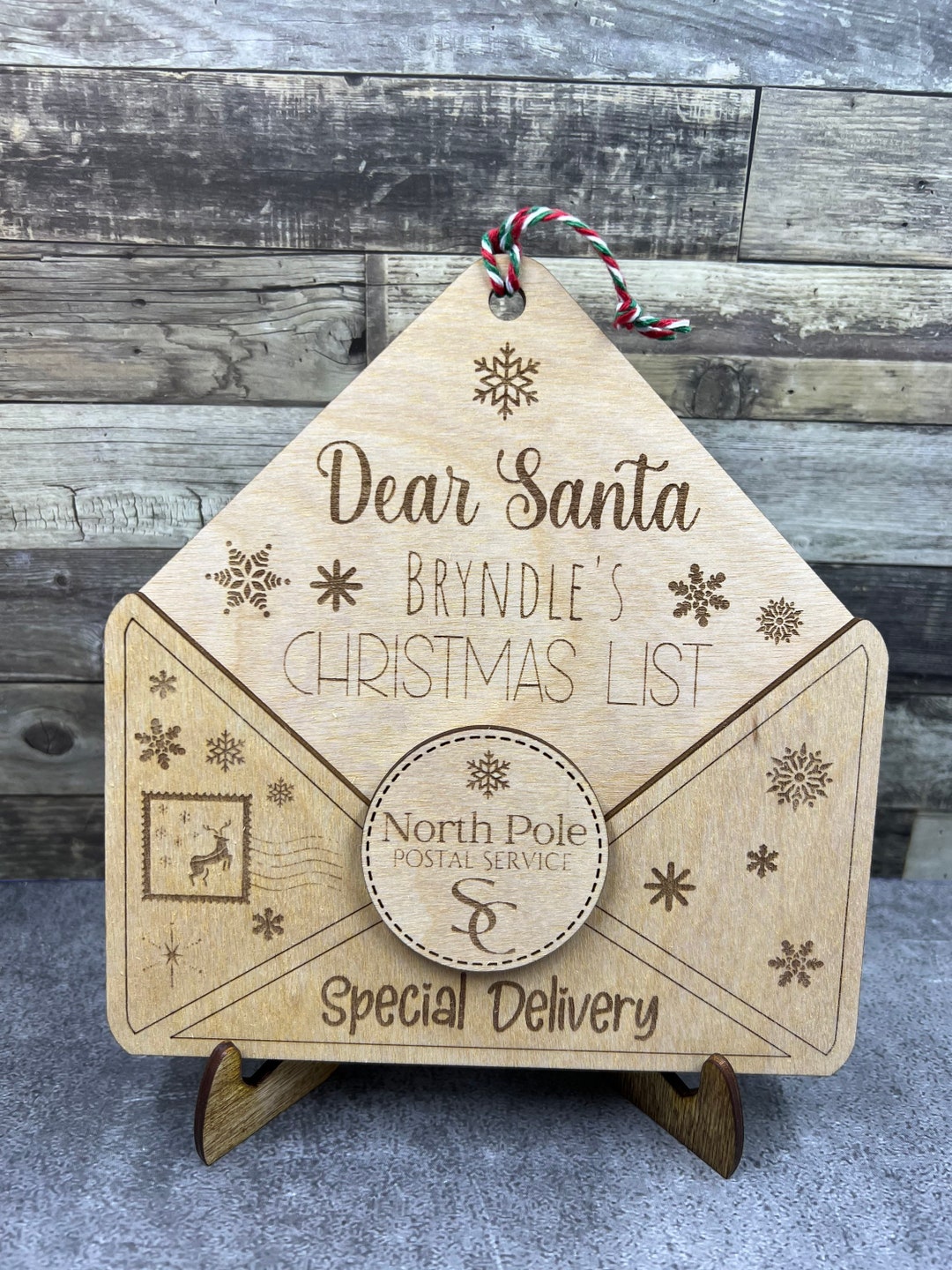 Personalized Kid Christmas Ornament, Santa List Letter Ornament ...