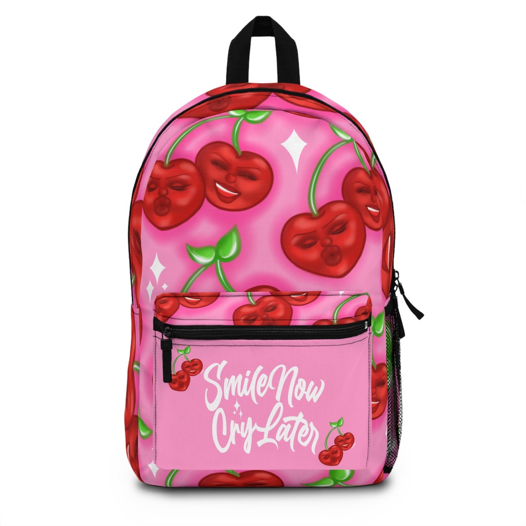 Smile Now Cry Later Cherry Backpack - Etsy