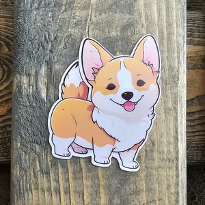 Corgi Sticker, Cute Dog Sticker, Kawaii Corgi Vinyl Sticker, Laptop ...