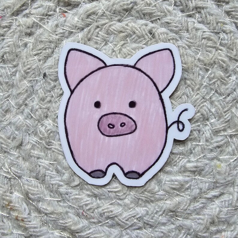 Cute Pig Sticker Pig Vinyl Sticker Farm Animal Sticker - Etsy