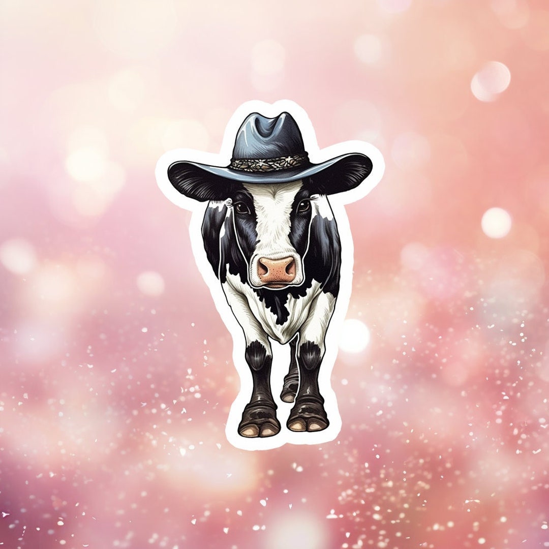 Cute Cow Stickers, Cow Vinyl Sticker, Cow Print Stickers, Cute Sticker ...