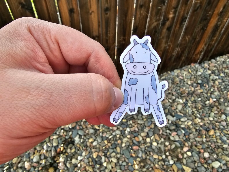 Cute Cow Stickers Cute Sticker Farm Animal Sticker Vinyl - Etsy