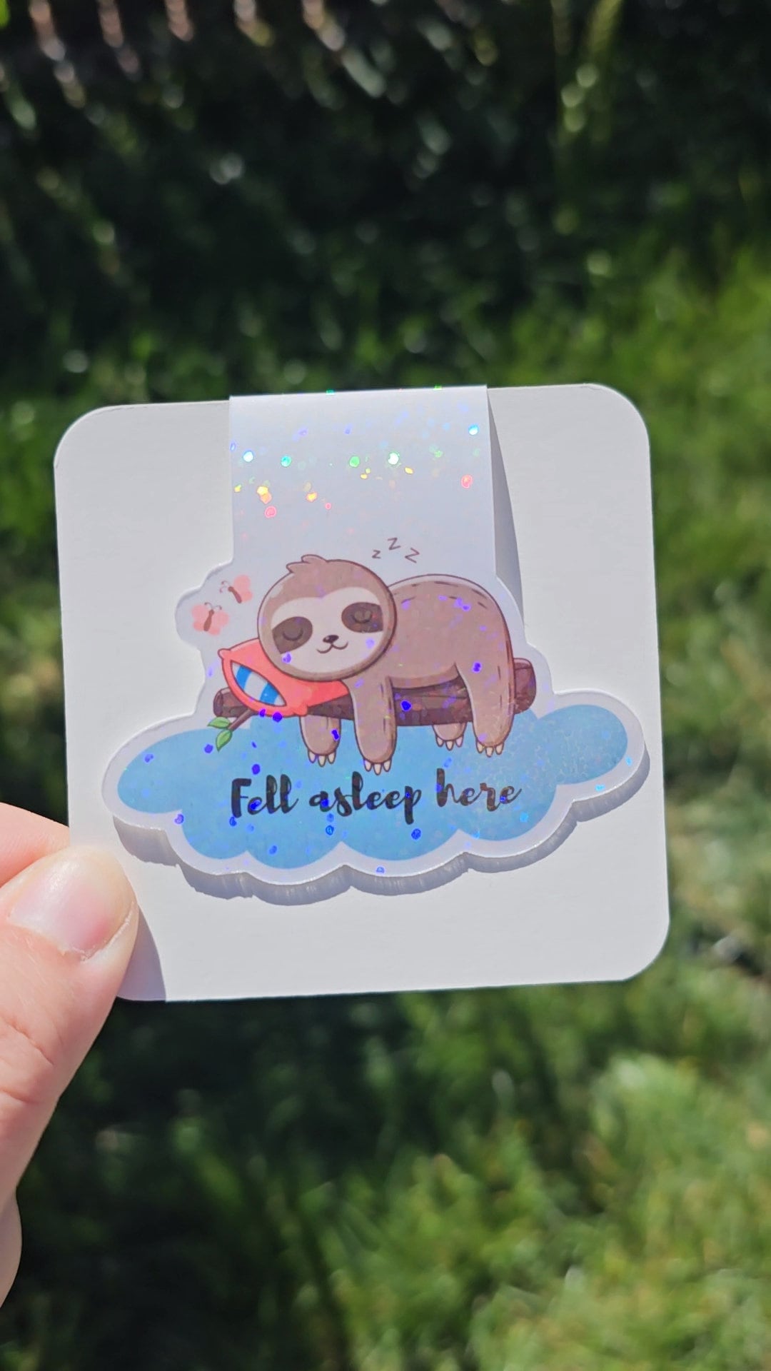 Sleepy Sloth Magnetic Bookmark, Cute Sloth Page Clip, Holographic ...