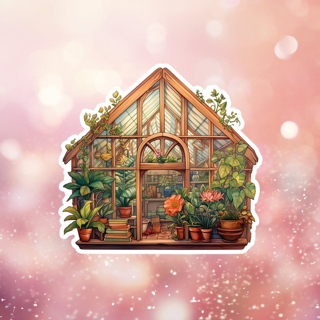 Greenhouse Sticker, Gardening Sticker, Botanical Stickers, Nature ...