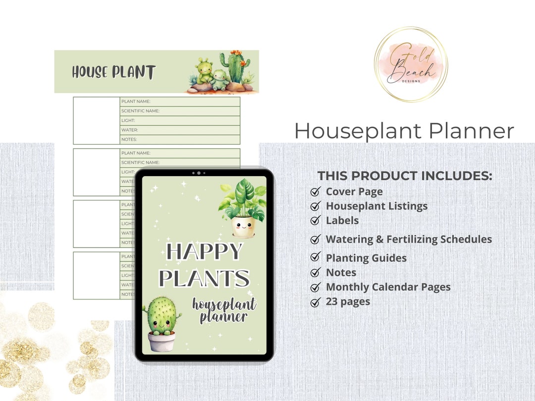 Happy Plant Houseplant Planner, Indoor Gardening Organizer, Plant Care ...