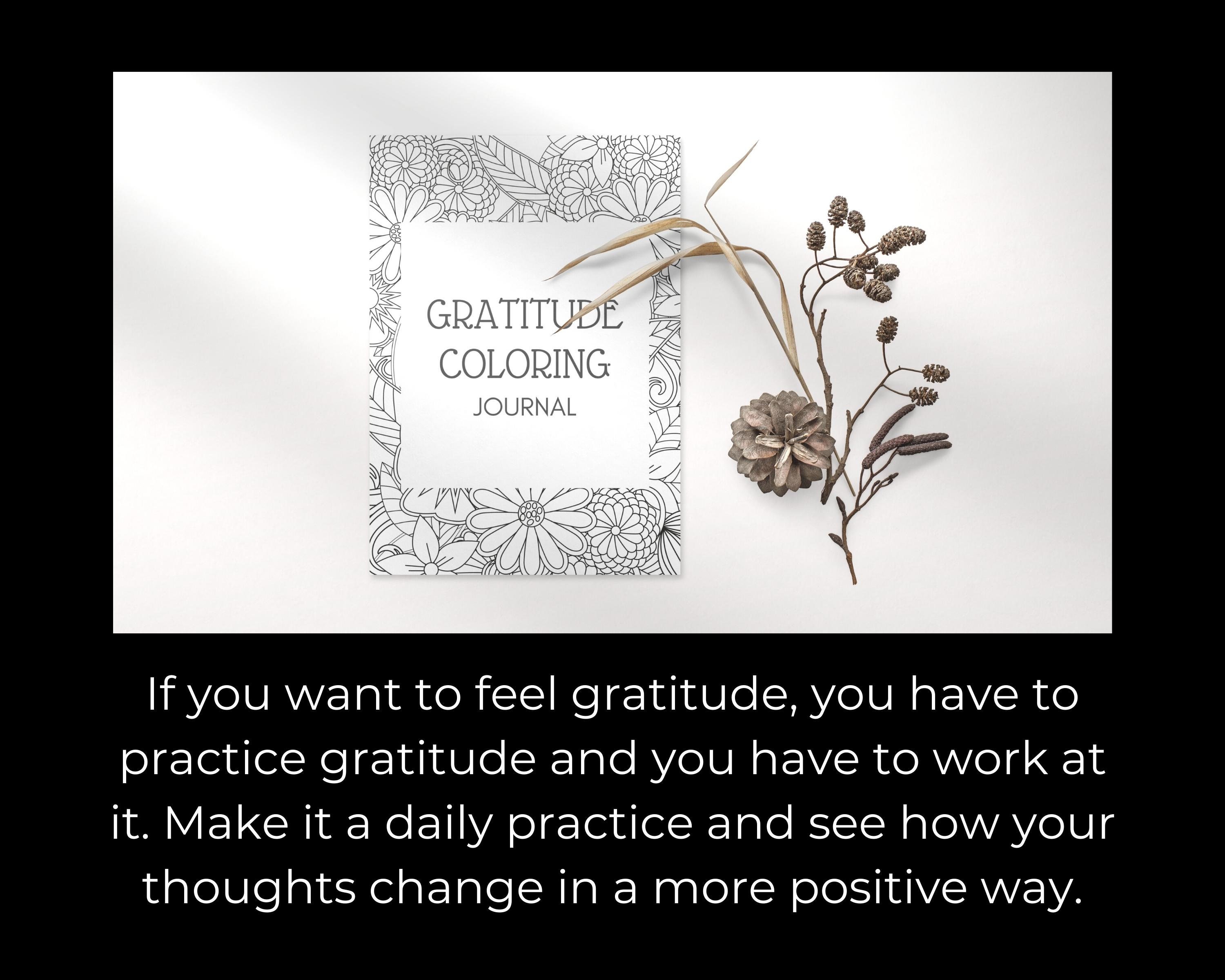 30 Day Coloring Gratitude Journal Printable, Mindfulness Self Care Log ...