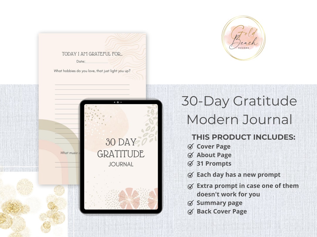 30-day Mindfulness Printable Pages, Gratitude Journal With ...