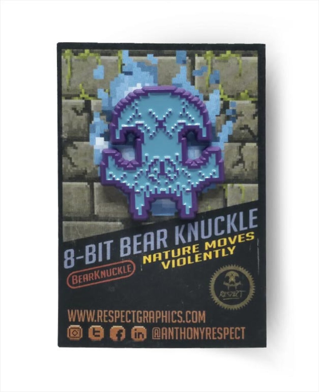 Bearknkl | 8-bit BK Skull | NES Jason | Soft Enamel Pin by Respect - Etsy