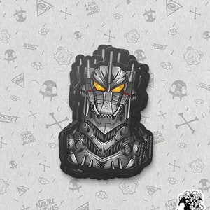 Mechagodzilla Kiryu Glossy Vinyl Waterproof Sticker, Water Bottle ...
