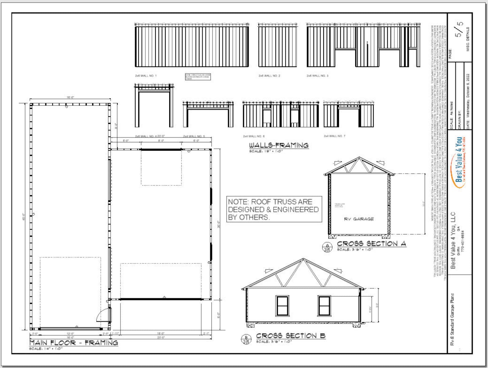 RV Garage With Standard Size Attached - Etsy