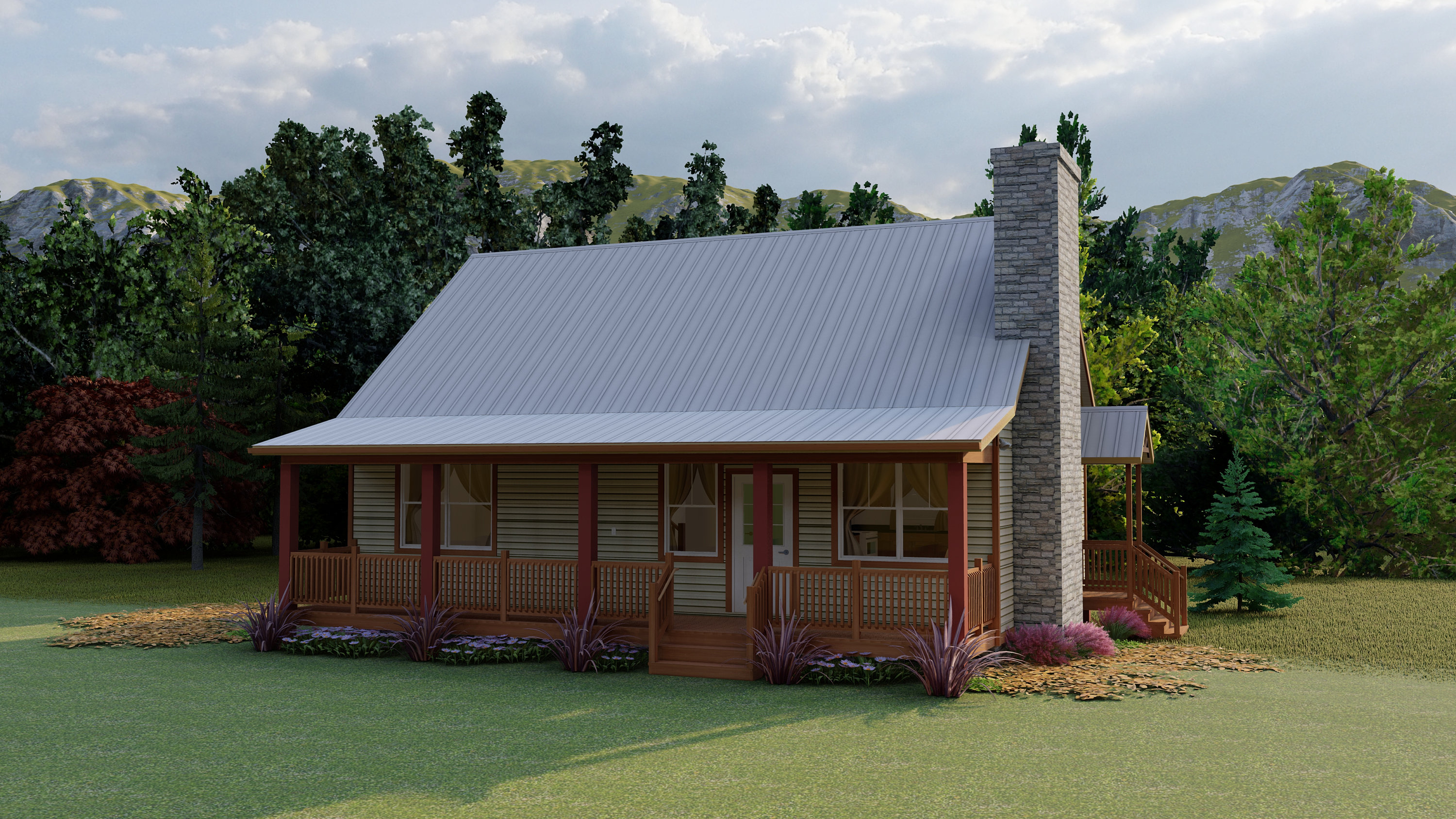 26' X 36' - 2 Bedroom W/loft Cabin Plan - Architectural Plans -includes ...