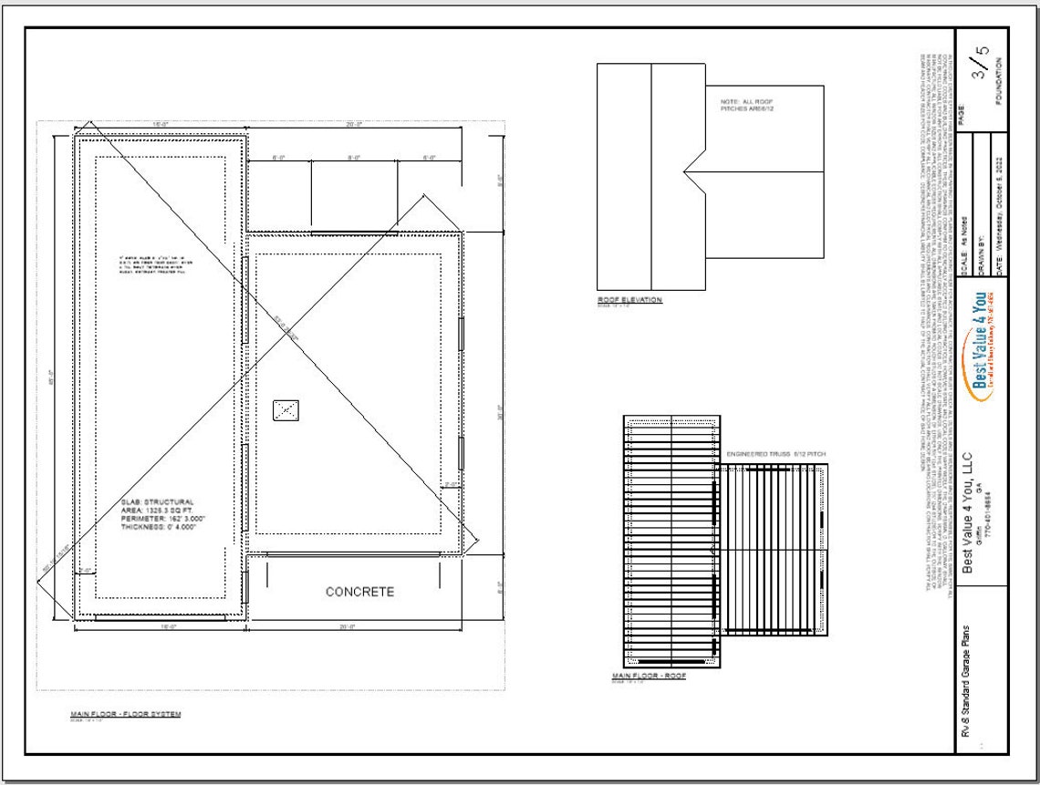 RV Garage With Standard Size Attached - Etsy