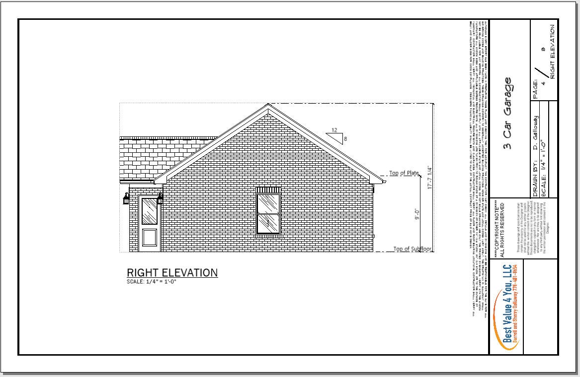 3 Car Garage-brick-slab Foundation - Etsy