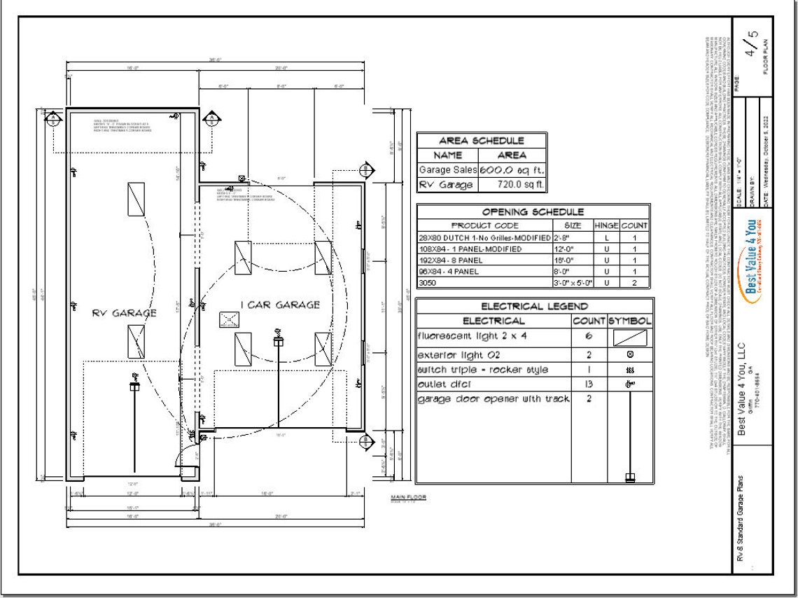 RV Garage With Standard Size Attached - Etsy