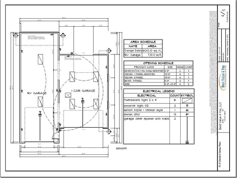 RV Garage With Standard Size Attached - Etsy