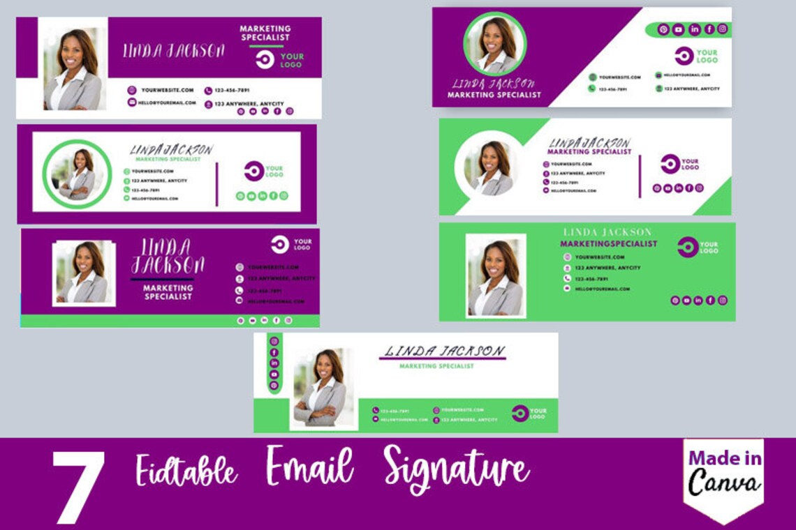 Email Signature Template Bundle Email Marketing Email - Etsy
