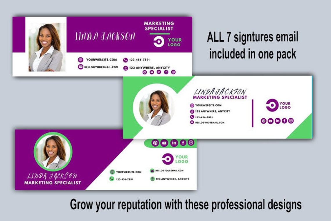 Email Signature Template Bundle Email Marketing Email - Etsy
