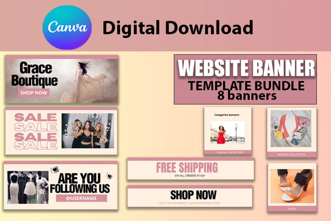 Diy Website Banner Templates, Website Branding Banner, Luxury Website ...