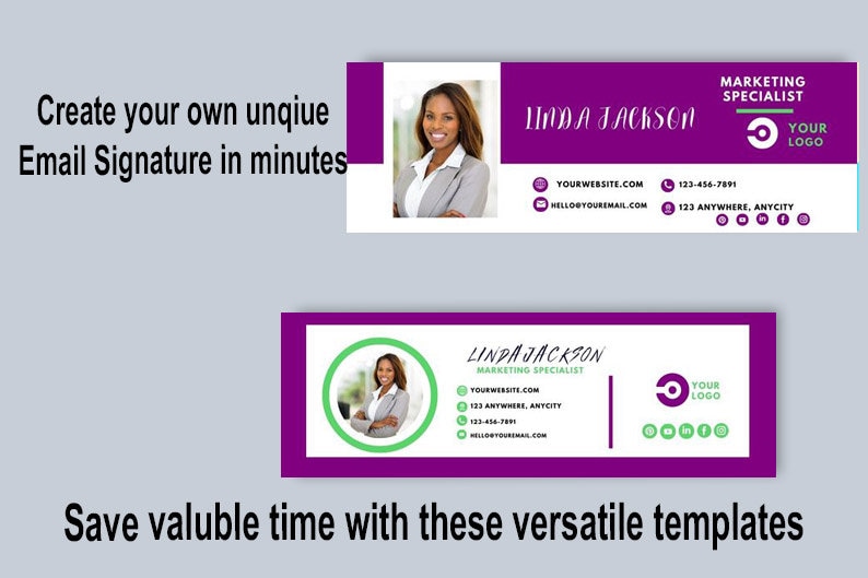 Email Signature Template Bundle Email Marketing Email - Etsy