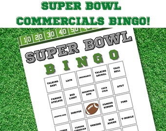 Super Bowl Bingo Cards | Etsy