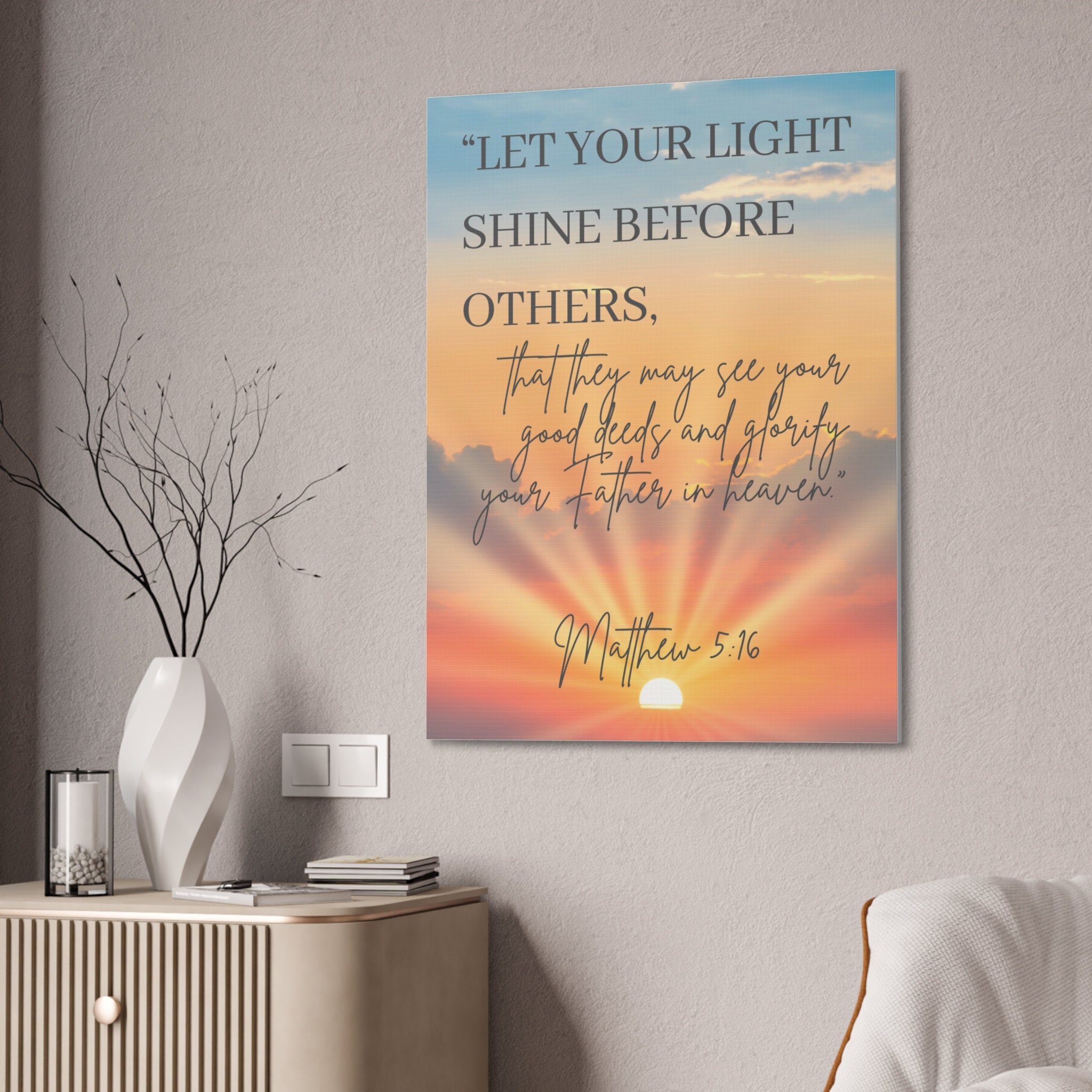 Let Your Light Shine Before Others Canvas Print - Etsy