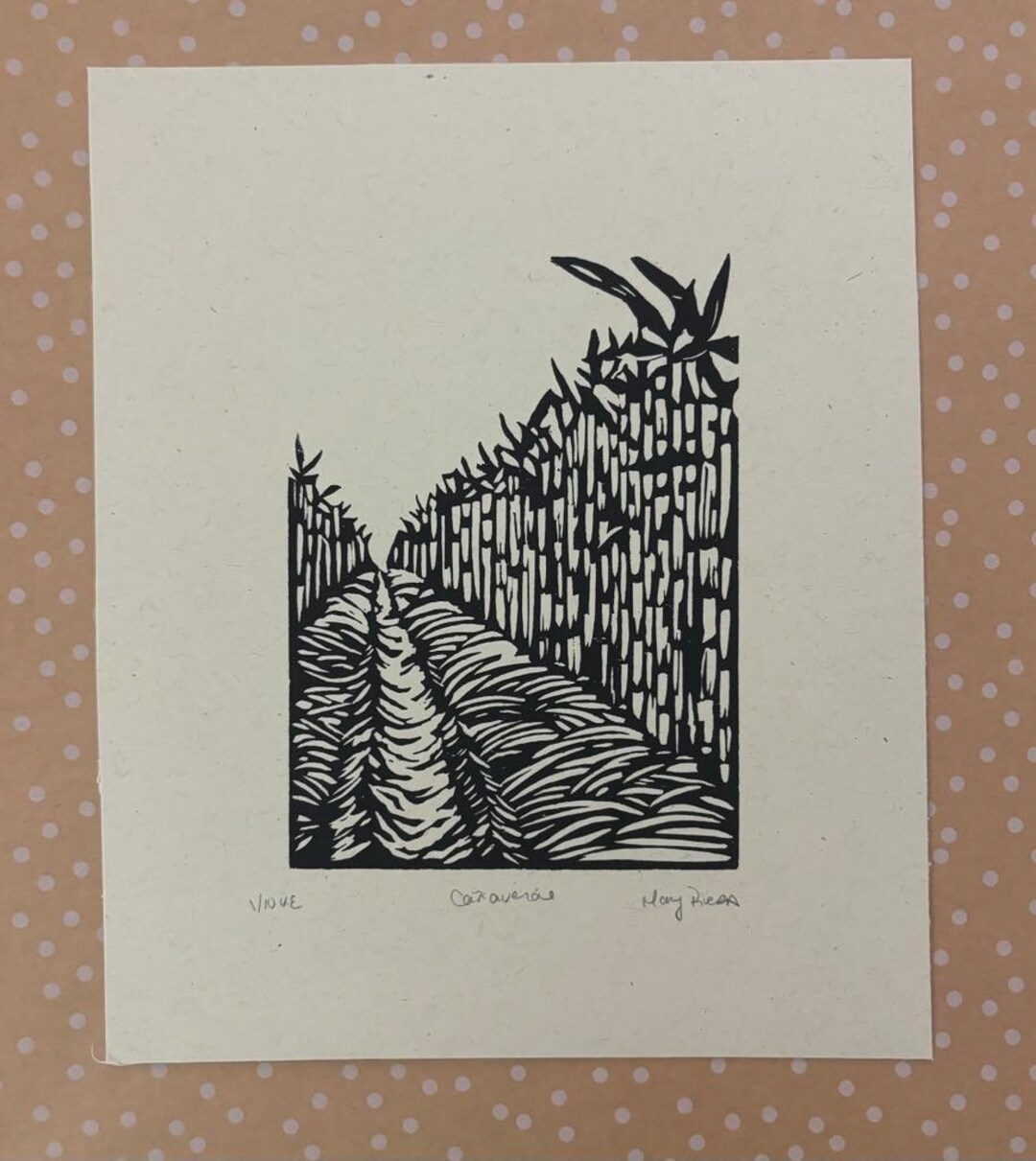 Sugarcane Field Handprinted Linocut - Etsy