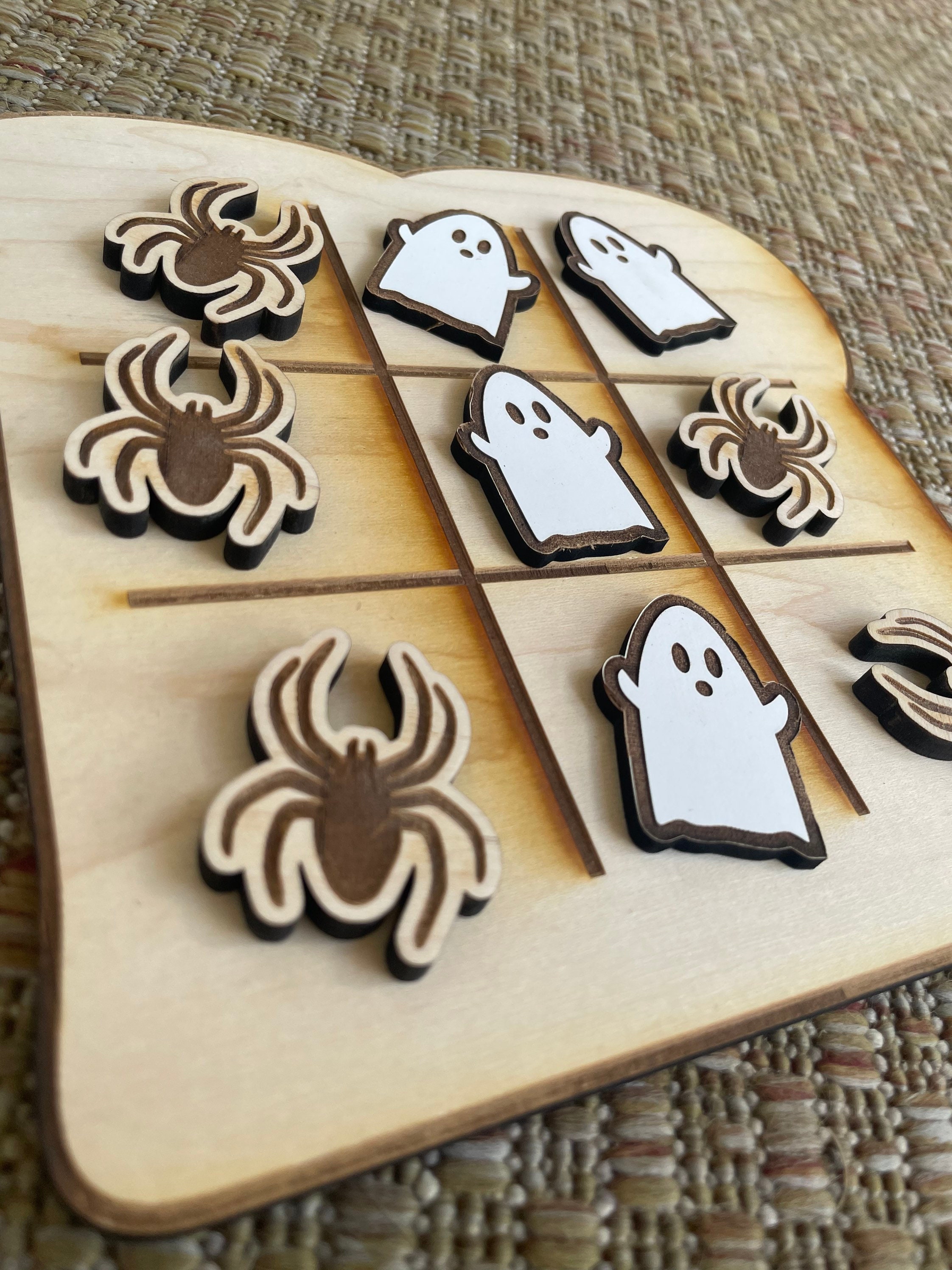Spiders and Ghosts Tic Tac Toast Halloween Tic Tac Toe - Etsy