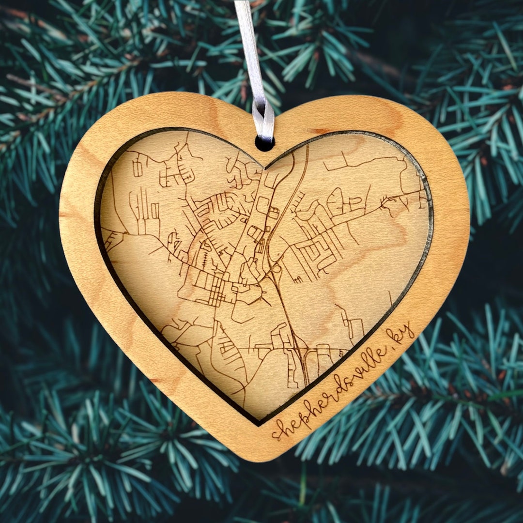 Custom Map Ornament, New Home Gift, Wedding Gift, Welcome Home Gift ...