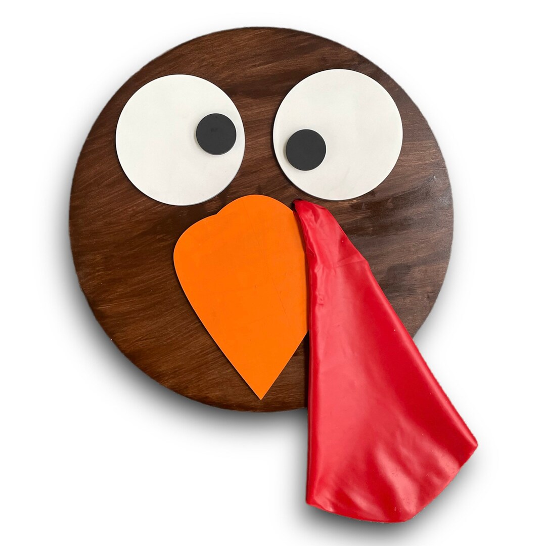 Turkey Face Door Hanger Thanksgiving Door Hanger Silly Turkey Face