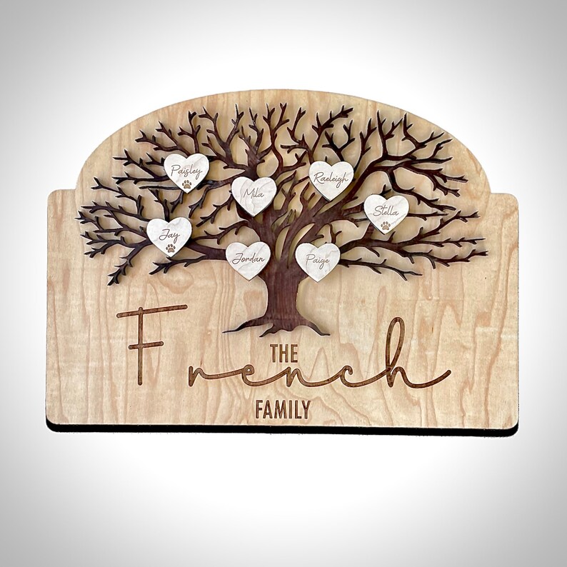 Family Tree. Personalized Family Sign. Beautiful Maple Wood. - Etsy