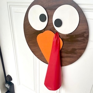Turkey Face Door Hanger Thanksgiving Door Hanger Silly Turkey Face ...