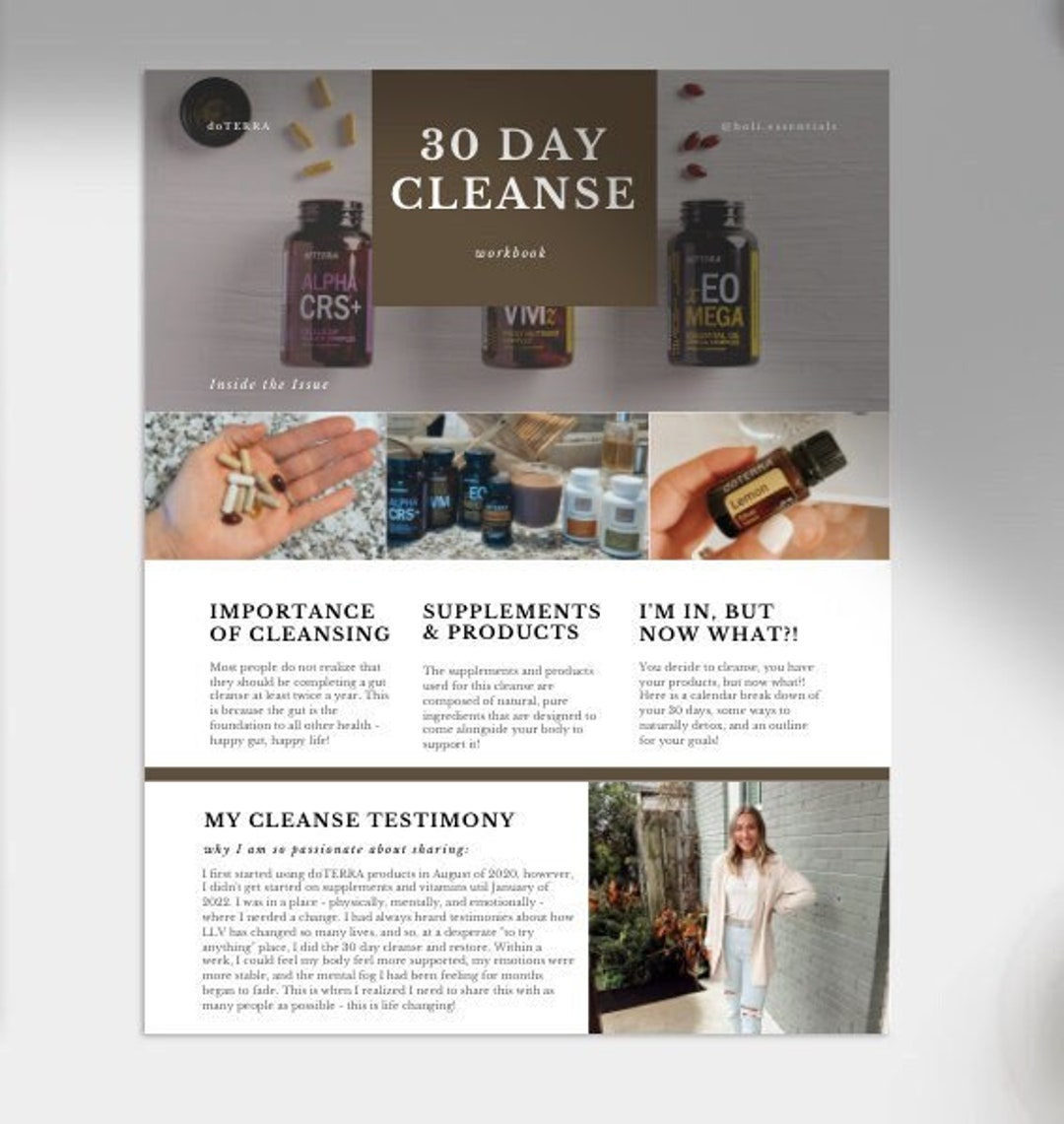 Cleanse Handbook Template for Doterra's Cleanse and Restore Kit - Etsy