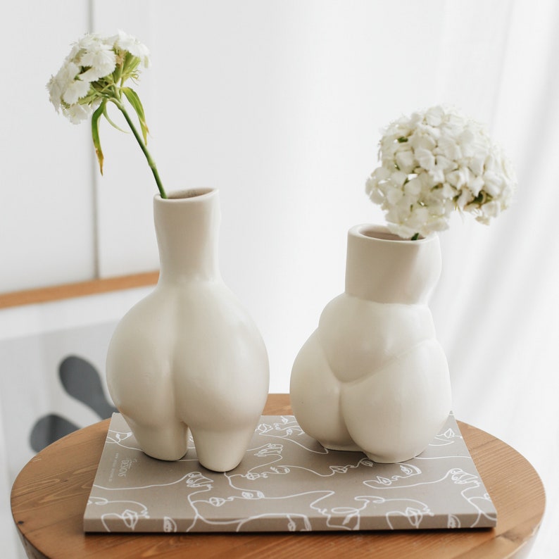 Set Of 3 Ceramic Female Body Vases Female Statue Sculpture Etsy