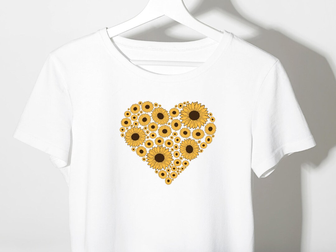 Sunflower Svg Heart Svg - PDF, SVG, PNG Digital Download - Etsy