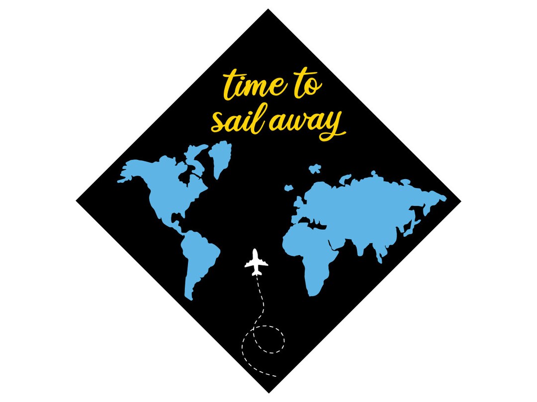 Graduation Cap Svg, Grad Cap Design Svg, Travel Svg, Adventure Svg- PDF ...