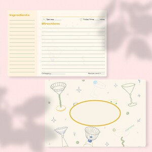 Customizable Drink Recipe Card Template – Printable Cocktail Recipes ...