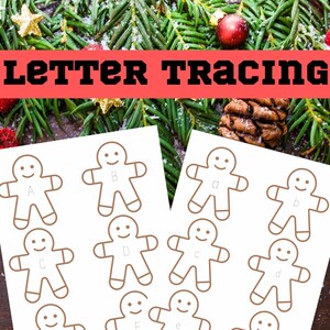 Gingerbread Men Tracing Letters, Christmas Tracing Letters Worksheet ...