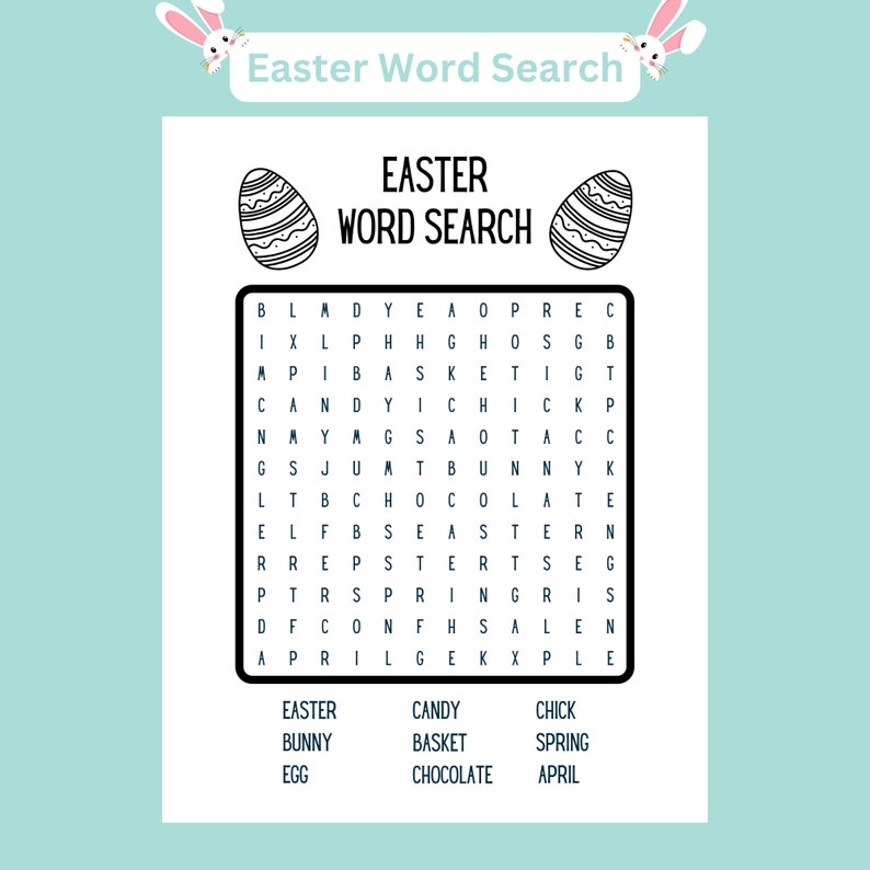 Easter Activity, Easter Word Search, Elementary Worksheet, Spring ...