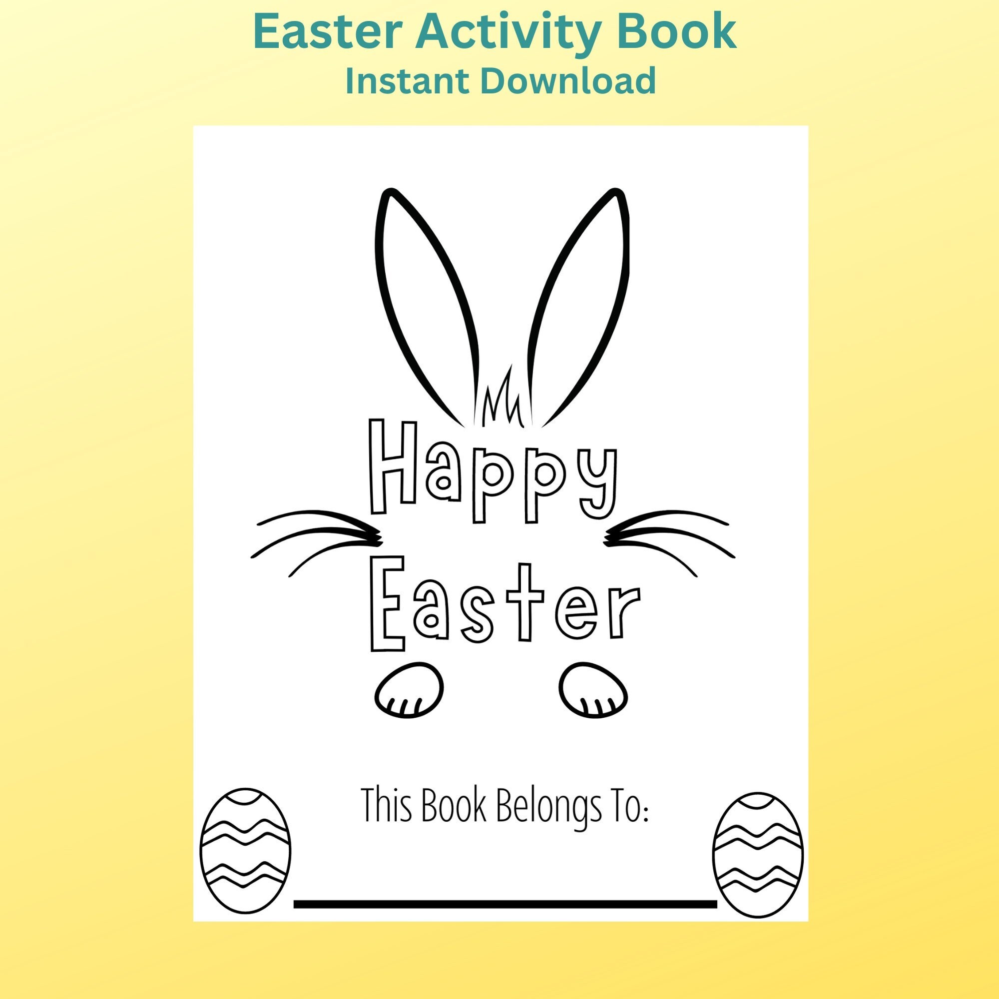 Easter Activity Book, Kids Coloring Pages, Easter Kids Printable ...