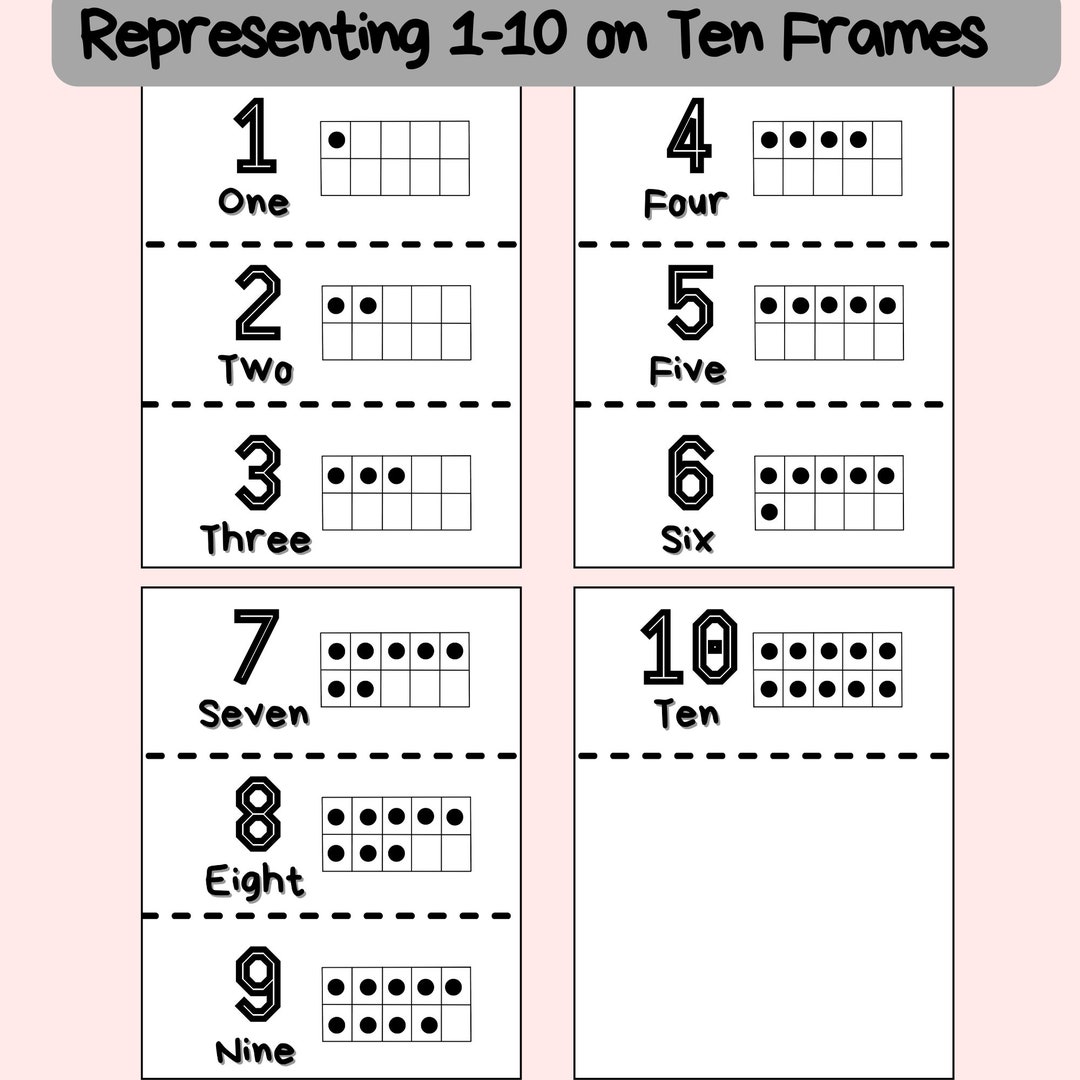 Ten Frames, Ten Frames 1-10, Ten Frame Flashcards,ten Frame Flip Book ...
