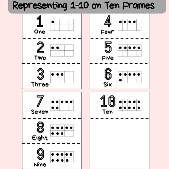 10 Frame Worksheets Count And Match Ten Frame Worksheets (1 10) | Math