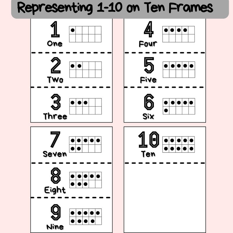 Ten Frames, Ten Frames 1-10, Ten Frame Flashcards,ten Frame Flip Book ...